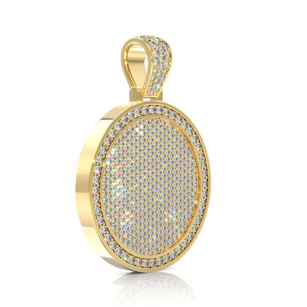 Round Medallion Diamond Pendant 14K Solid Gold 5.00ctw